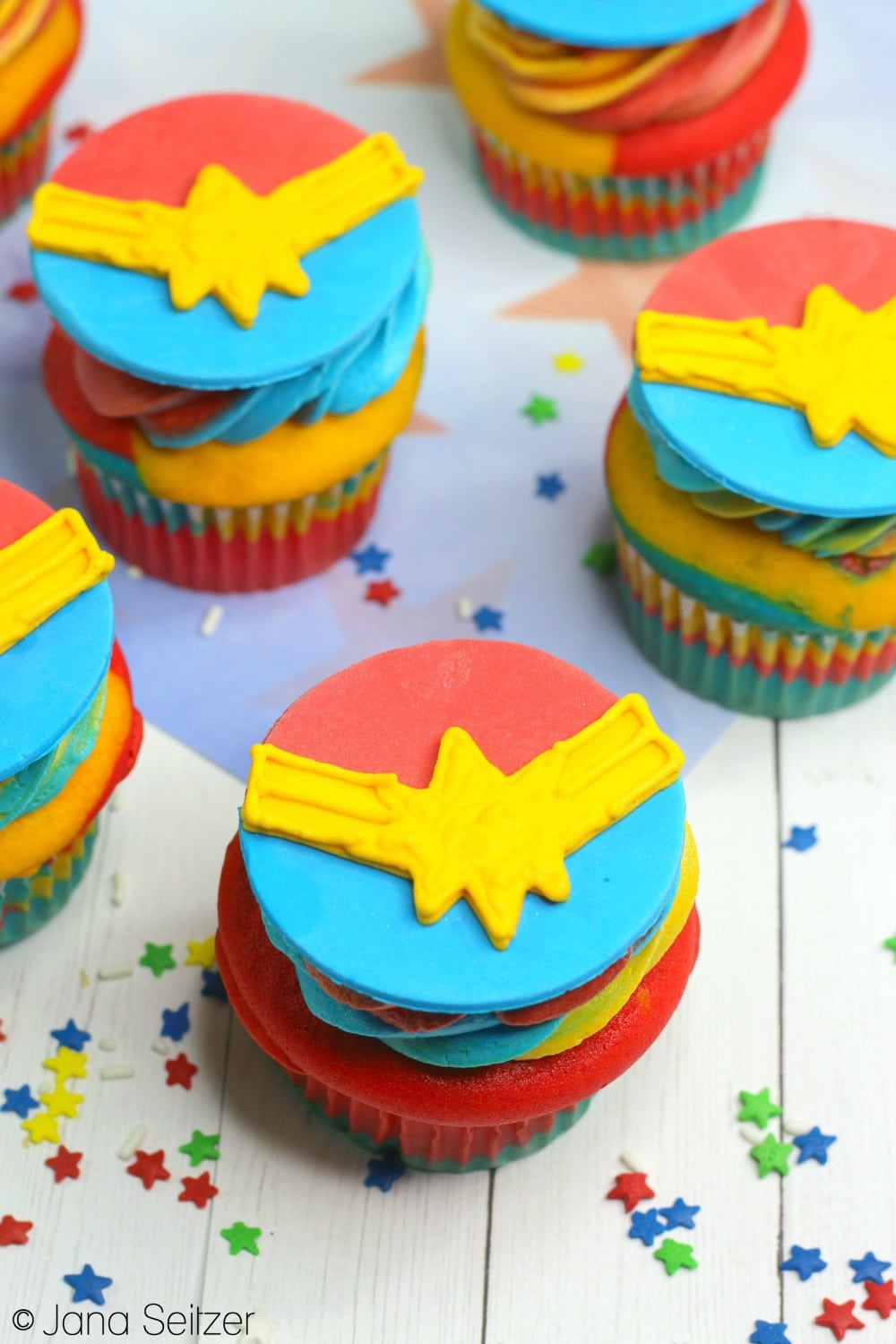 Captain Marvel Cupcakes » Whisky + Sunshine