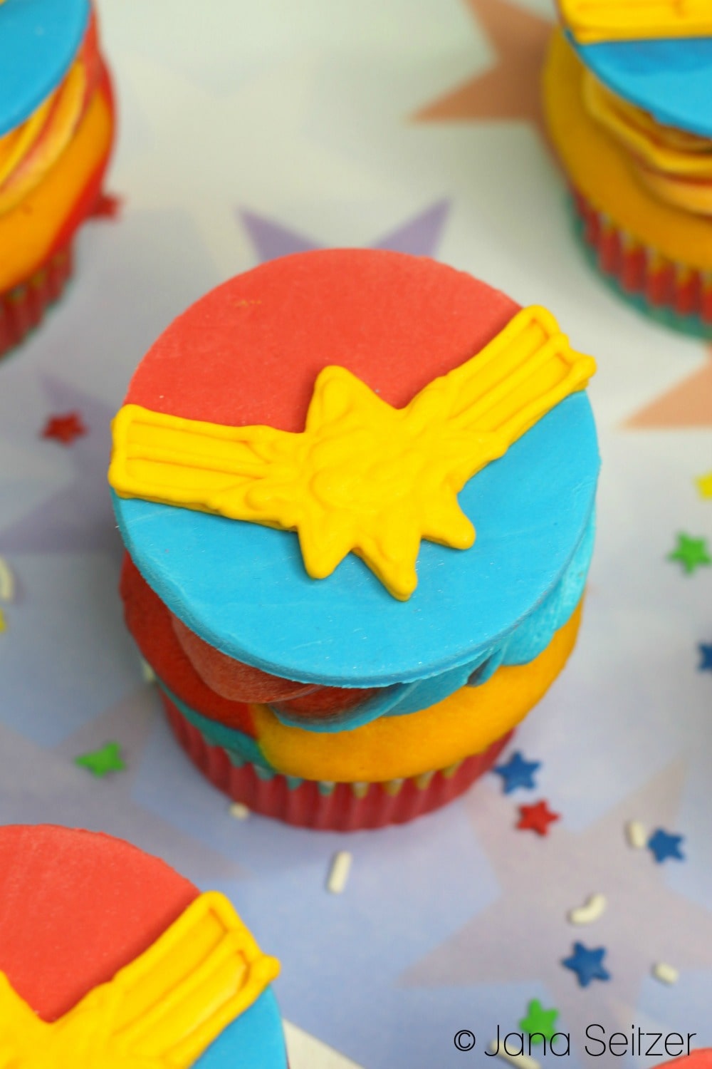 Captain Marvel Cupcakes » Whisky + Sunshine